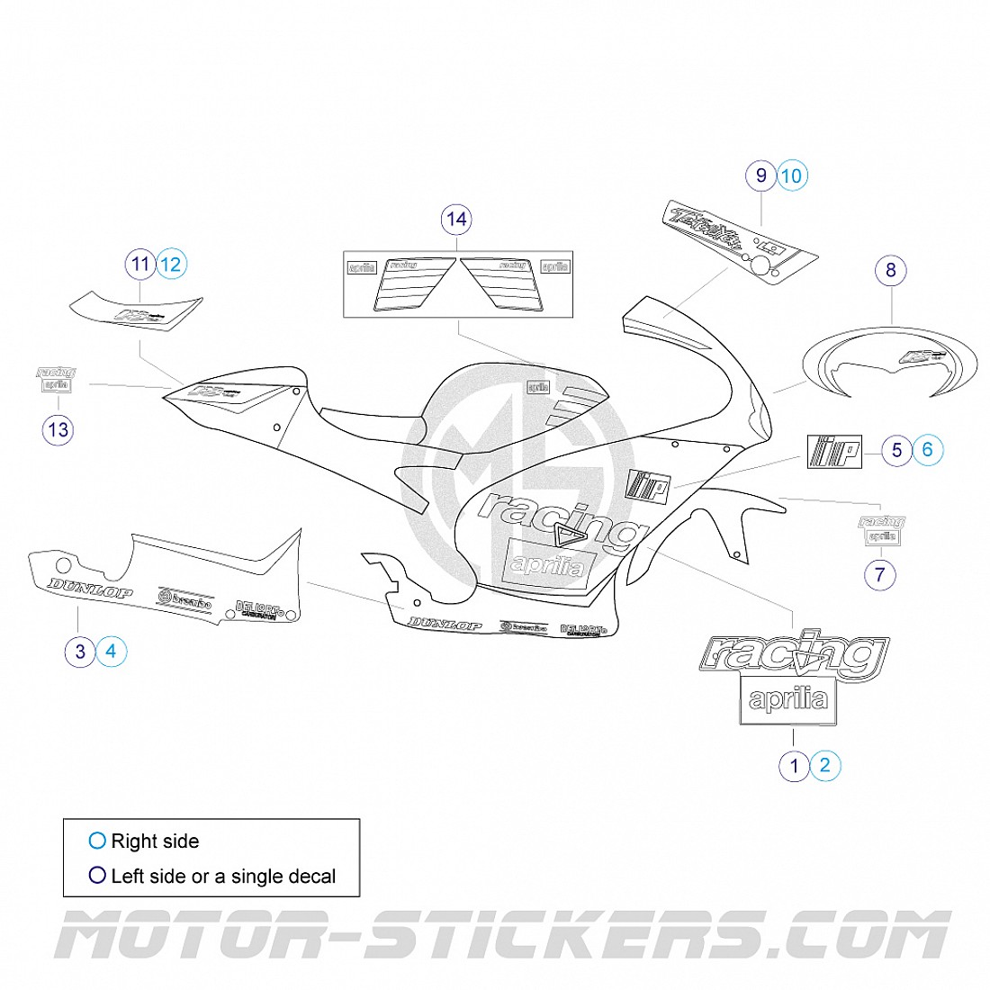 Aprilia RS 125 2000 pegatinas
