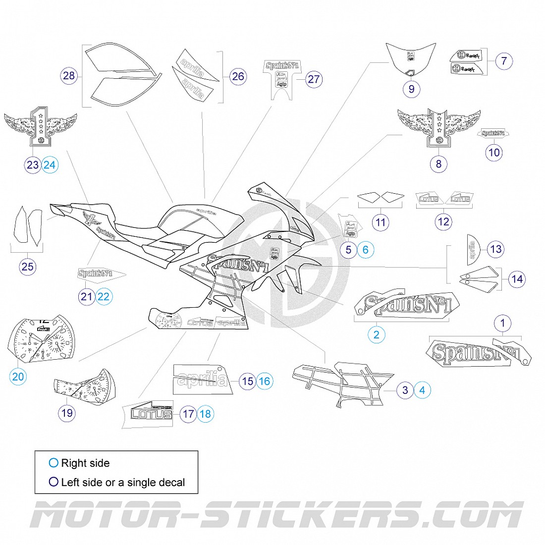Aprilia RS 125 2009 Spains decals