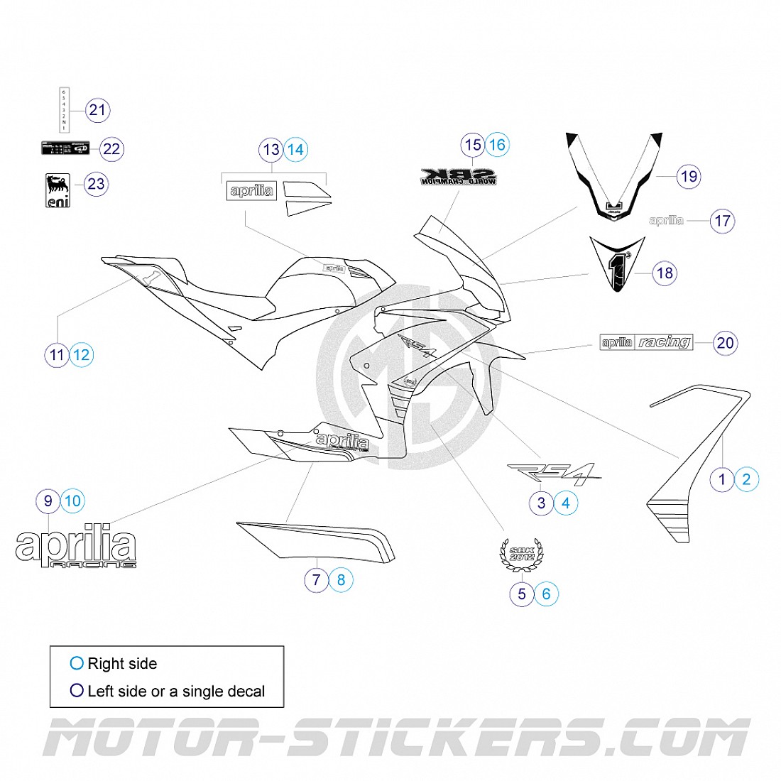Aprilia RS4 50 2012 decals