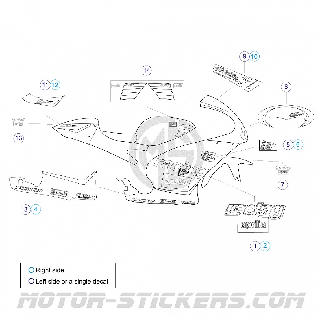 Aprilia RS 50 2000 decals