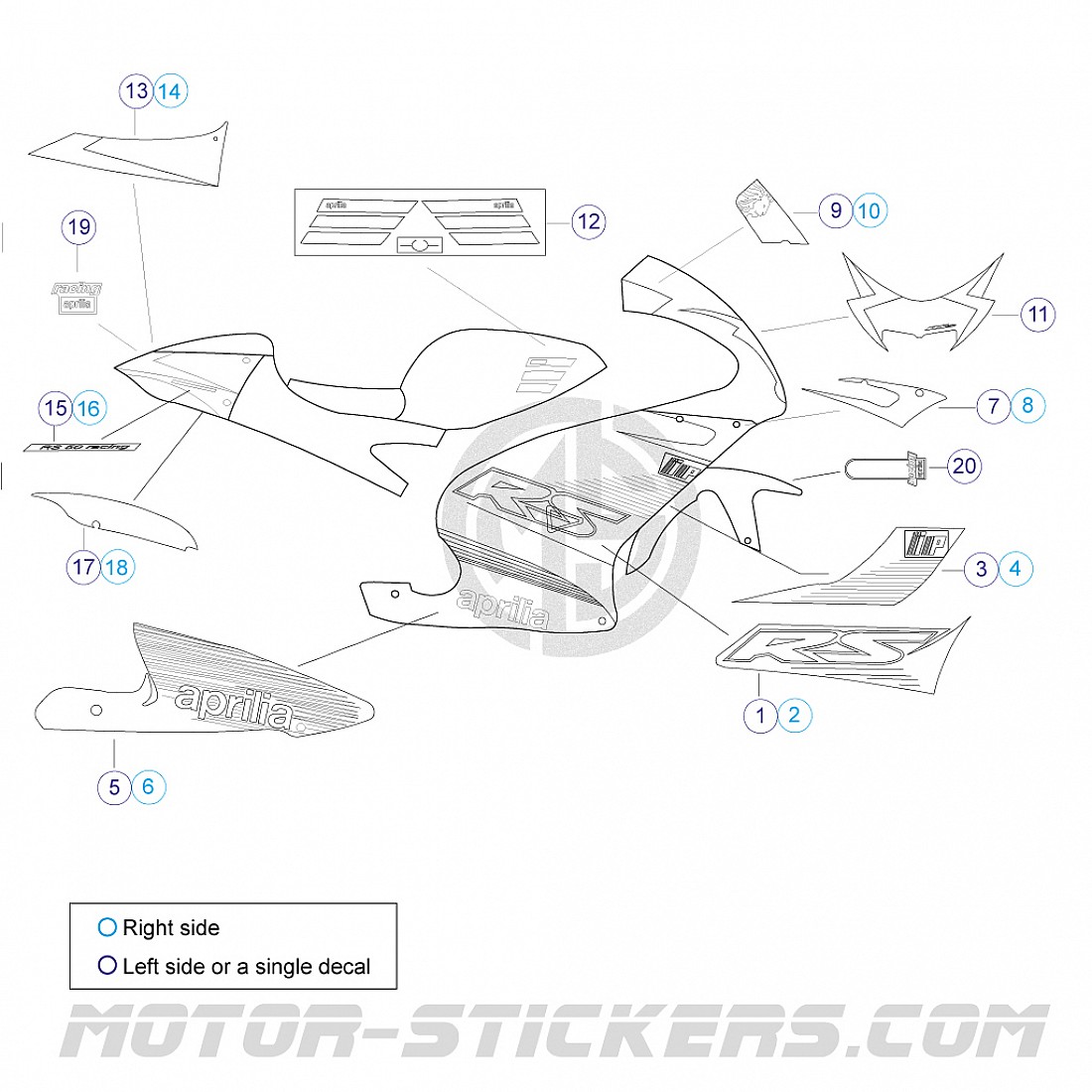Aprilia RS 50 2004 decals