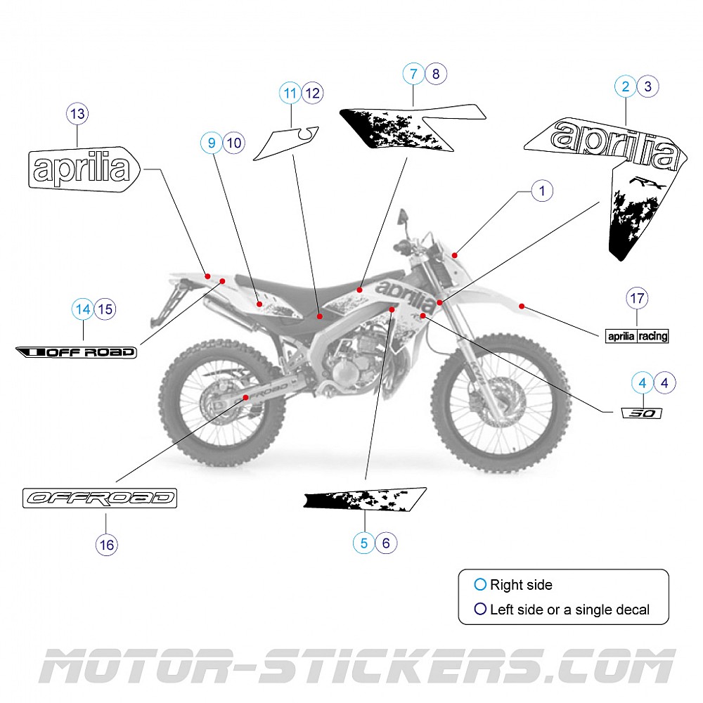 Aprilia RX 50 2011 decals