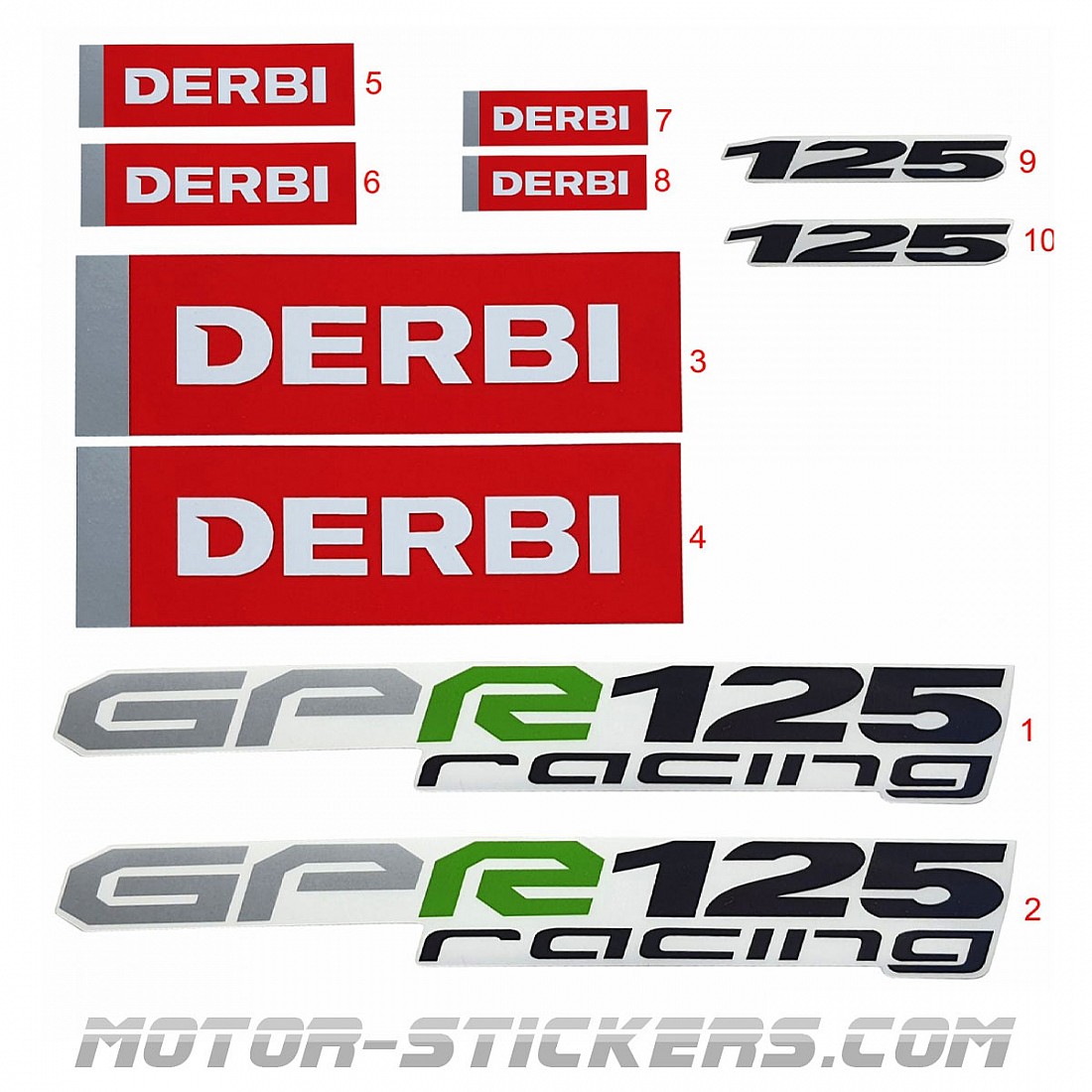 Derbi GPR 125 Racing 2005 decals