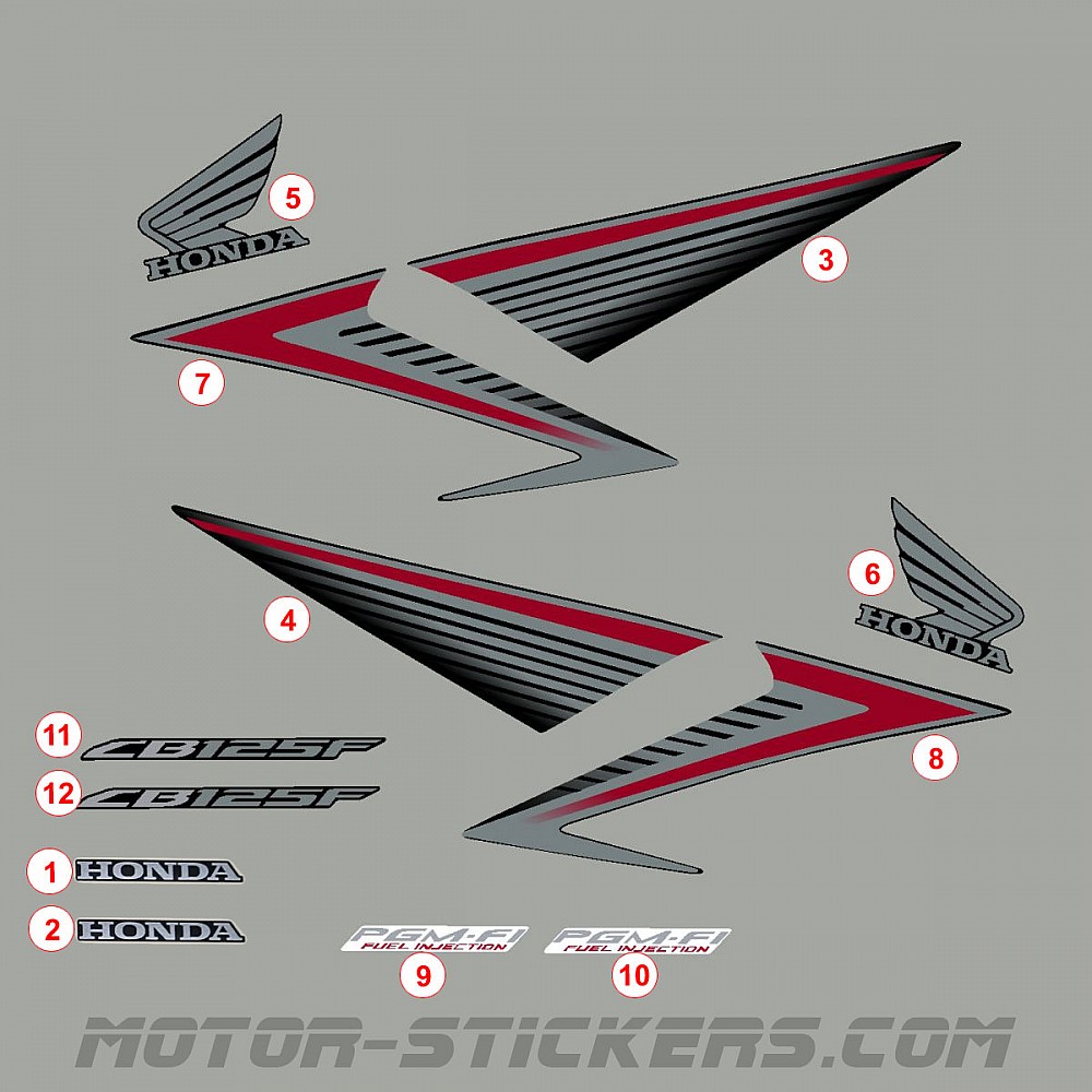 Honda CB 125F 2015 decals