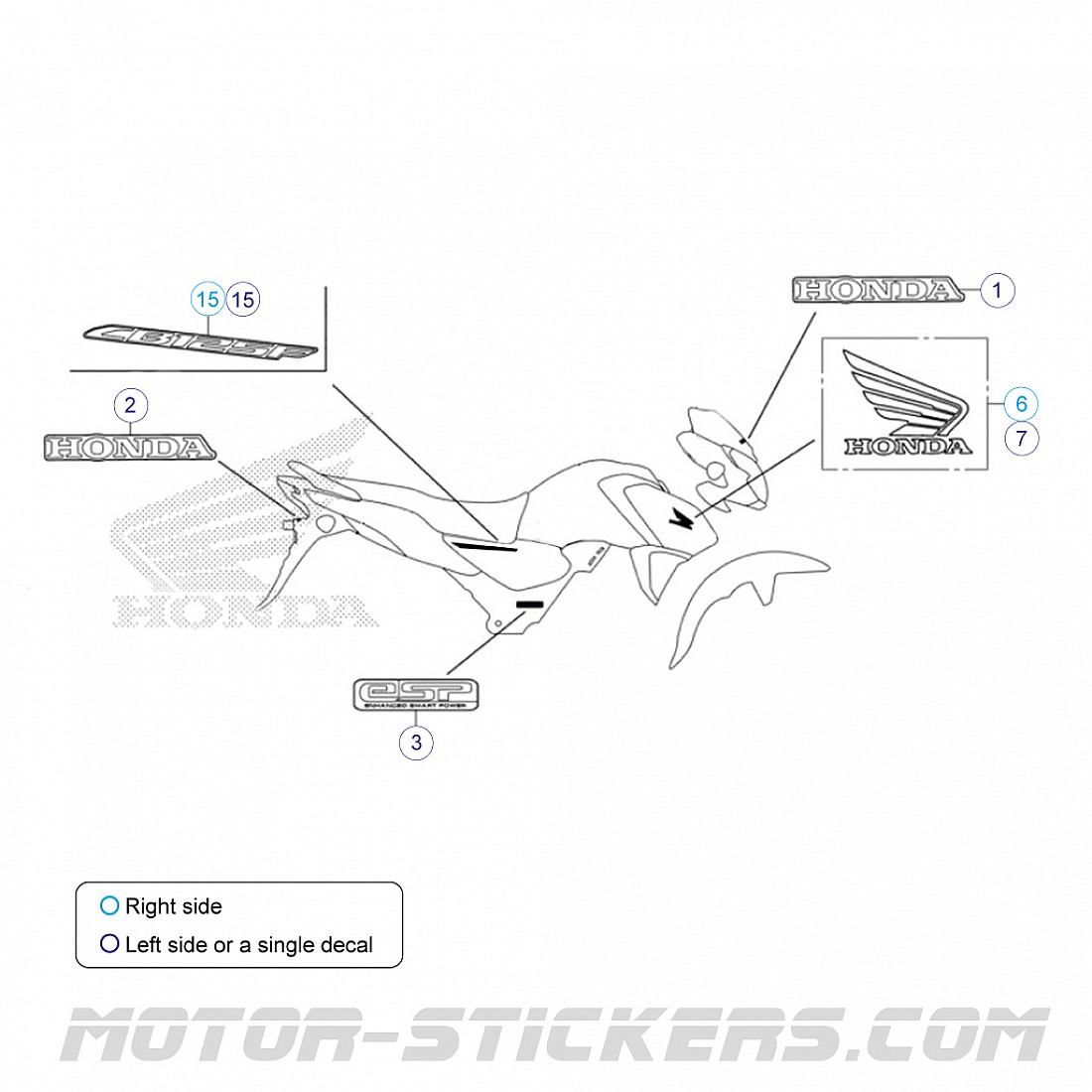 Honda CB 125F 2024 decals