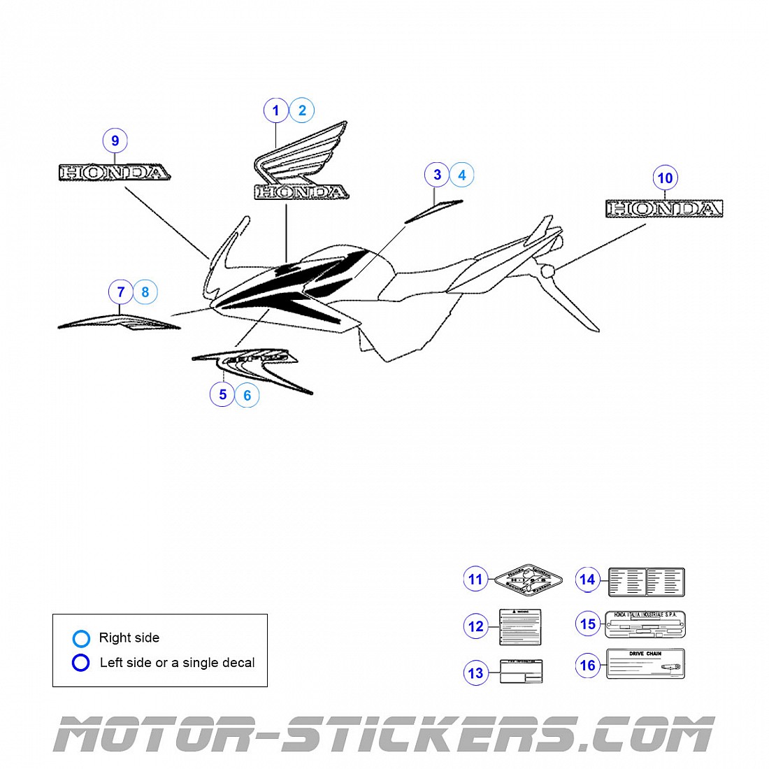Honda CBF 125 2013 decals
