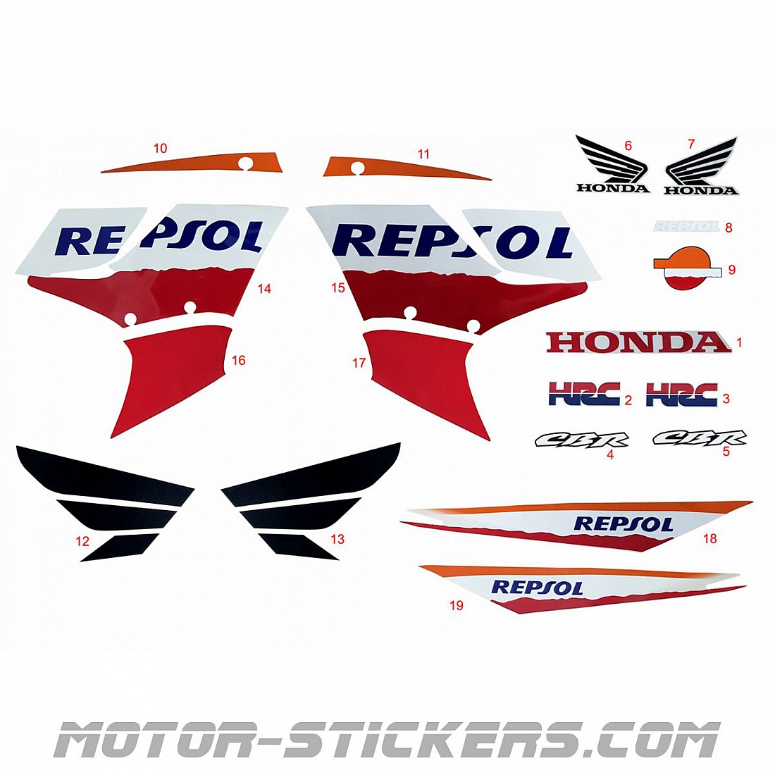 Honda CBR 125R 2006 Repsol decals