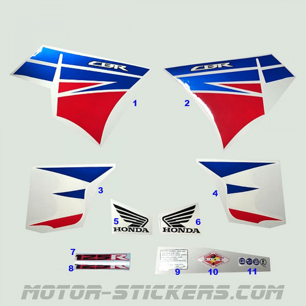 Honda CBR 125R 2016-2017 decals
