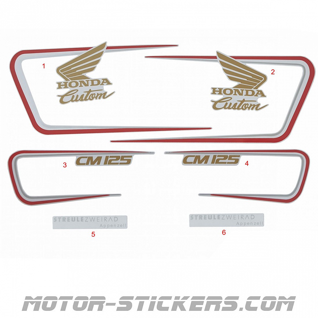 Honda CM 125 Custom 1995 decals