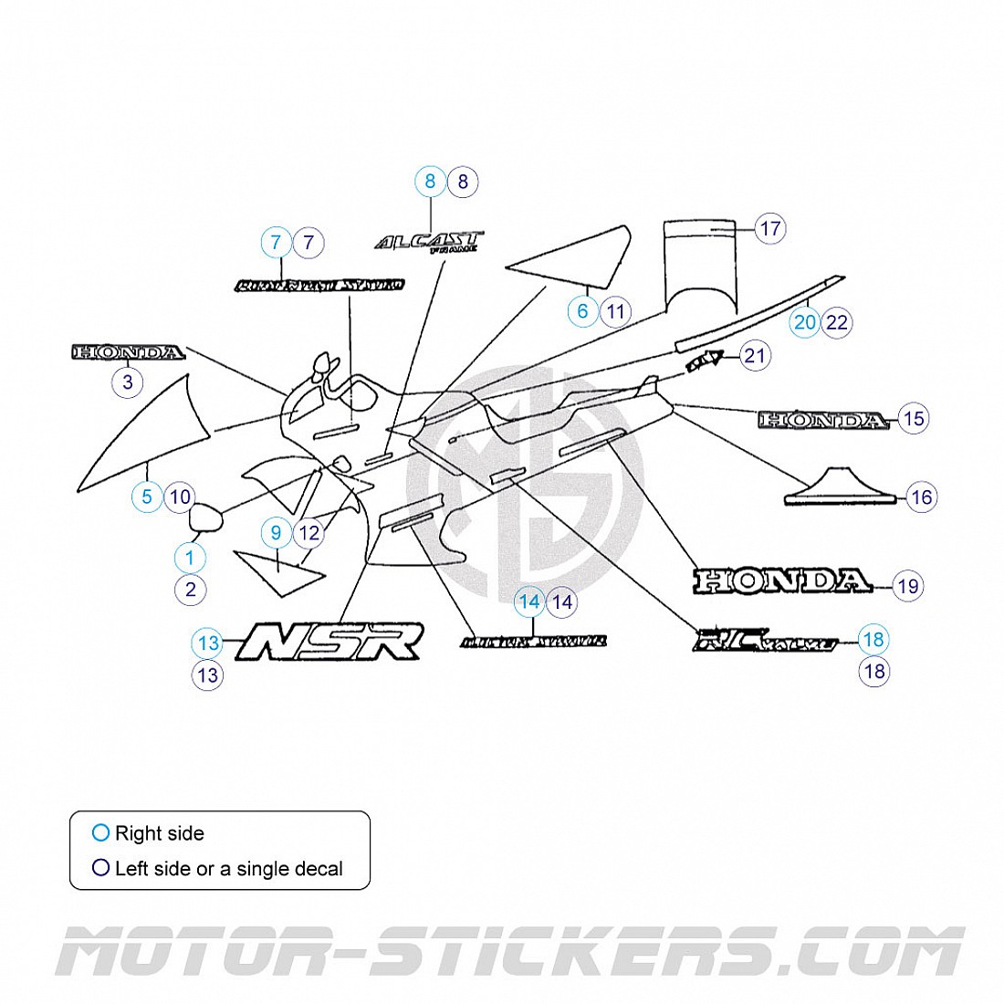 Honda NSR 125R 1989 decals