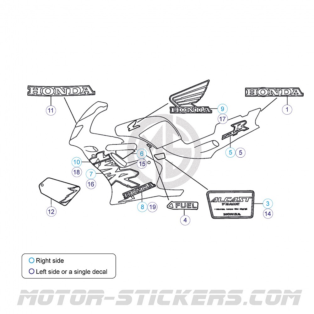 Honda NSR 125R 2000 decals