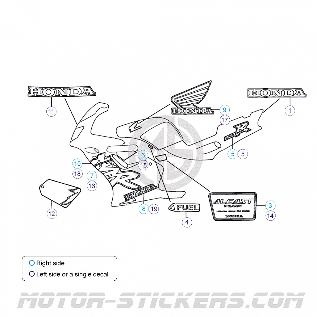 Honda NSR 125R 2000 stickers