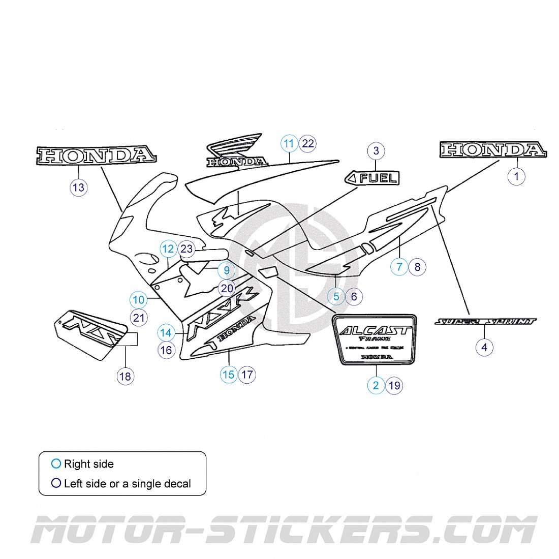 Honda NSR 125R 2001 stickers