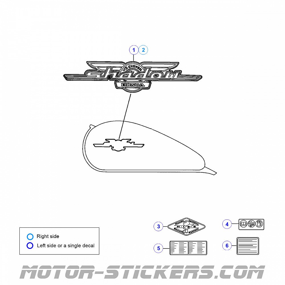 Honda VT 125C Shadow 1999 decals