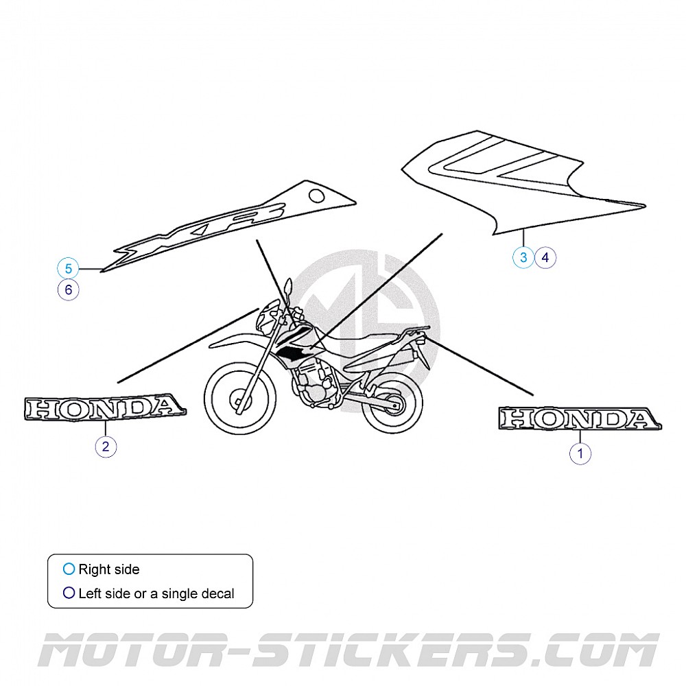 Honda XR 125L 2004 decals