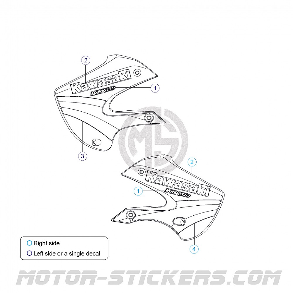Kawasaki KLX 110 2005 decals