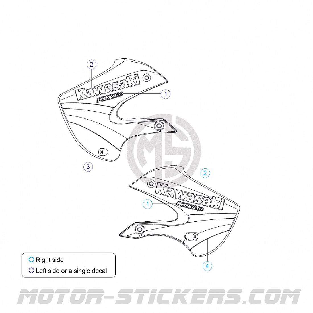 Kawasaki KLX 110 2005 decals