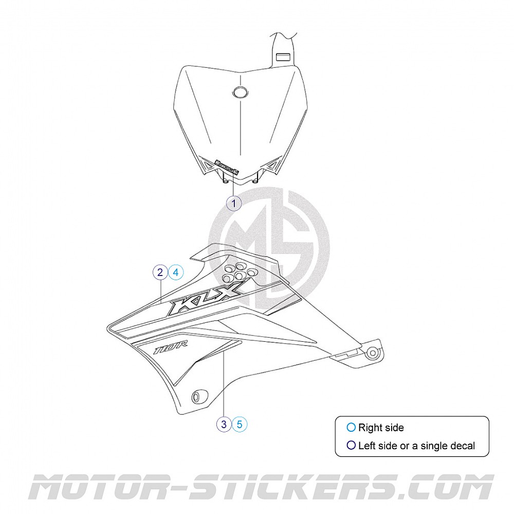 Kawasaki KLX 110R 2024 pegatinas