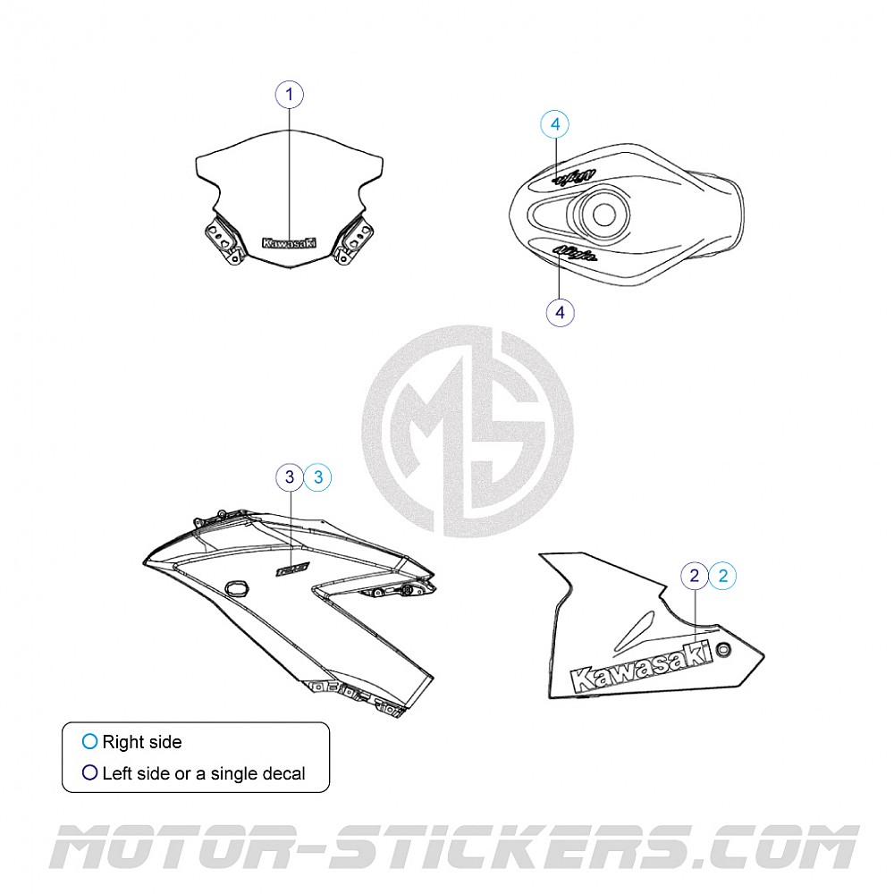 Kawasaki Ninja 125 2019 decals