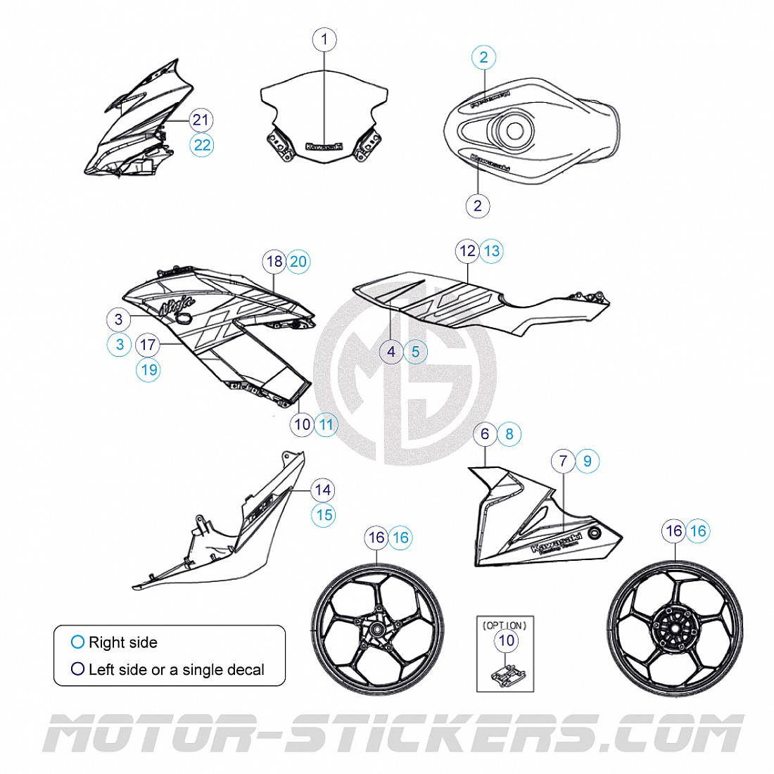 Kawasaki Ninja 125 2019 decals