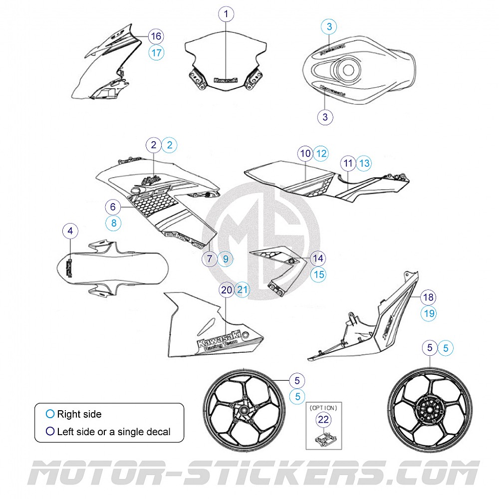 Kawasaki Ninja 125 2020 decals