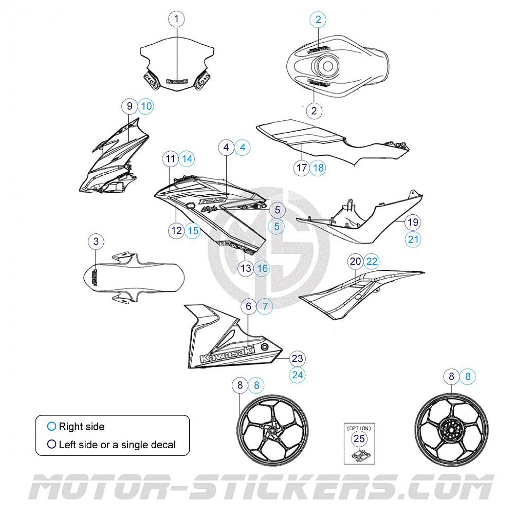 Kawasaki Ninja 125 2022 decals