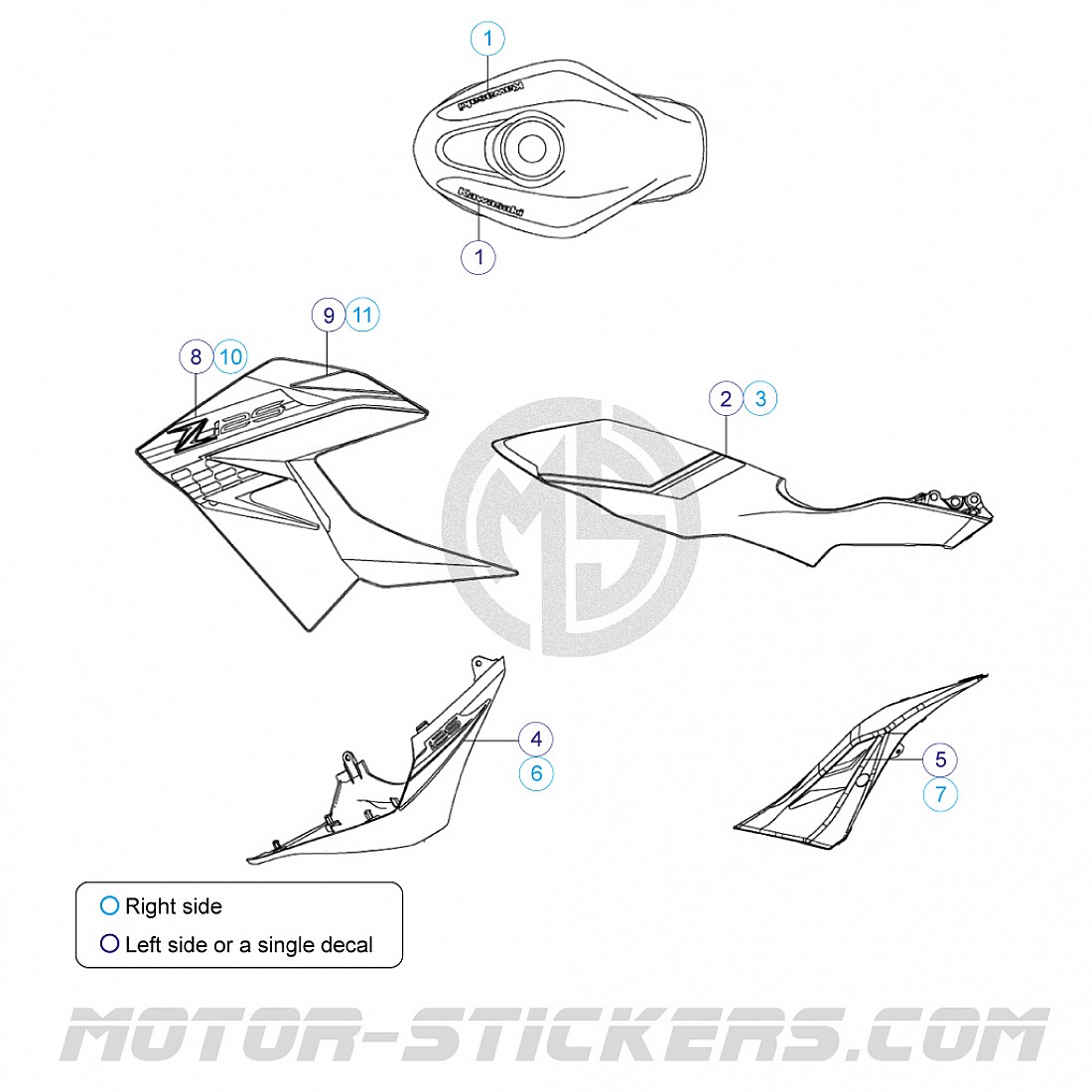 Kawasaki Z125 2019 decals
