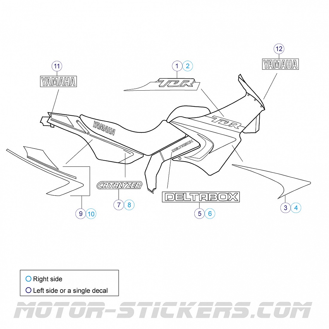 Yamaha TDR 125 1995 decals