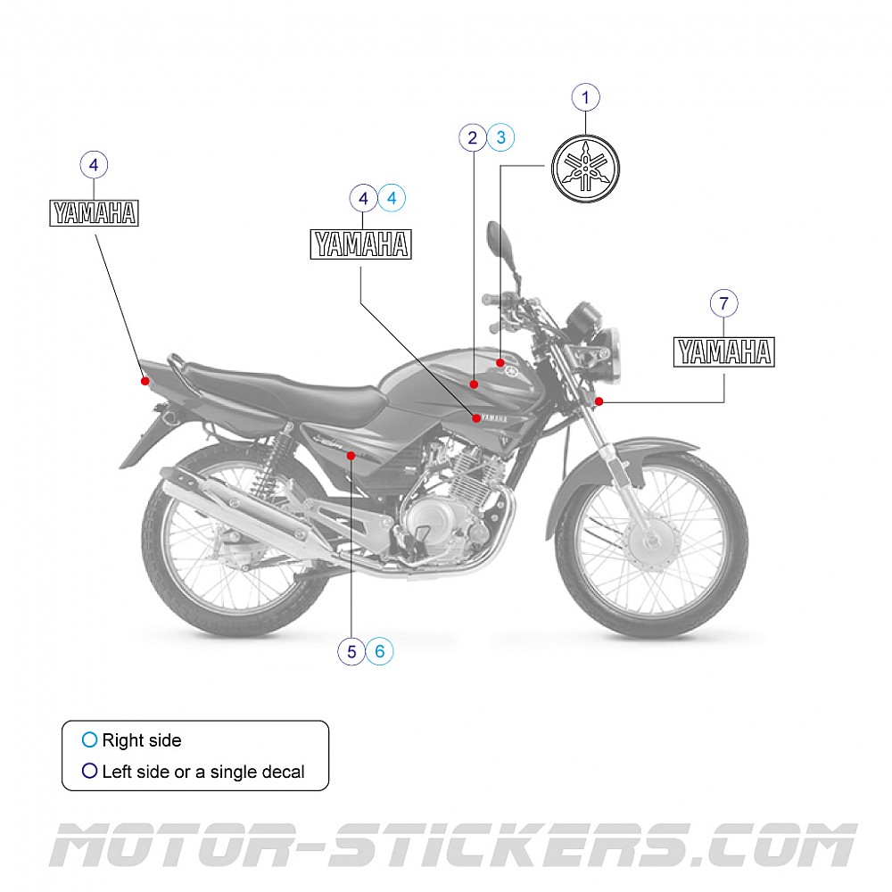 Yamaha YBR 125E 2021 decals