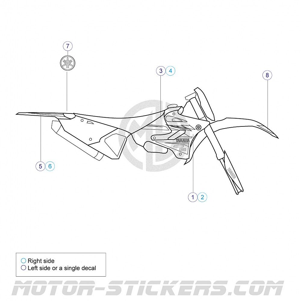 Yamaha YZ 125 2017 decals