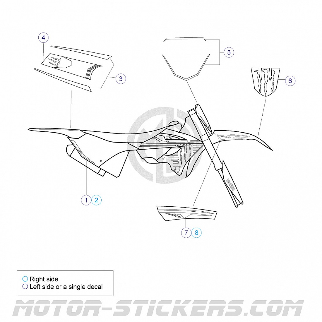 Yamaha YZ 125 2023 decals