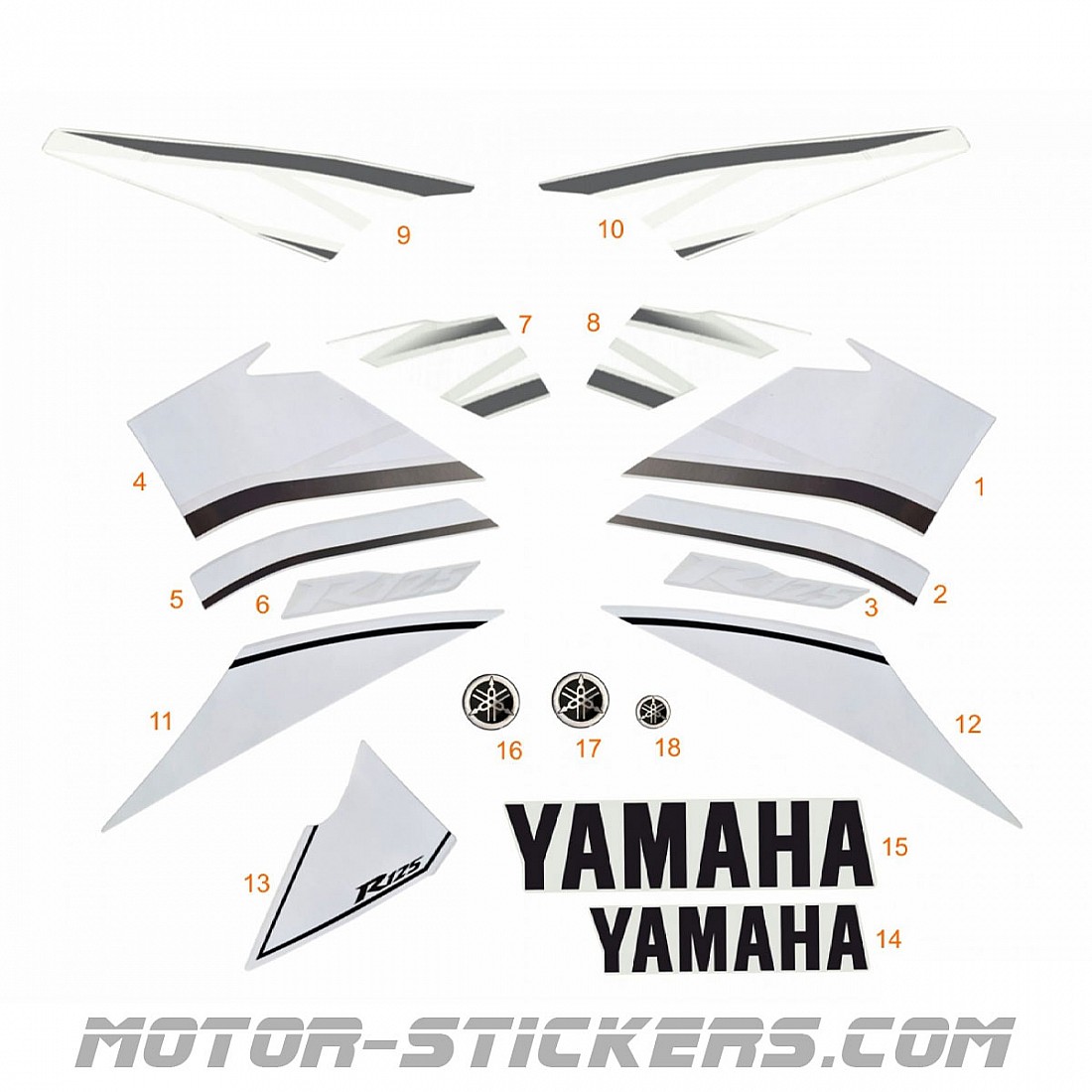 Yamaha YZF 125R 2010 decals
