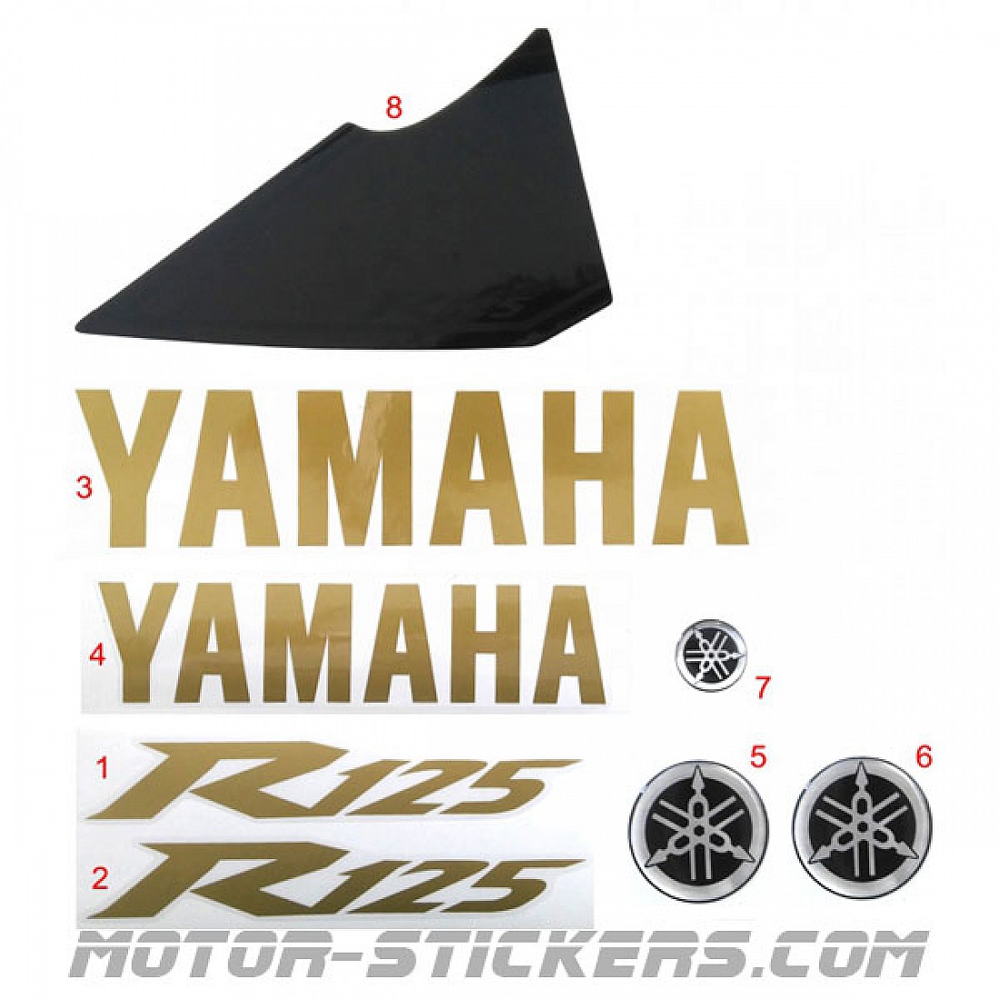 Yamaha YZF 125R 2010 autocollants