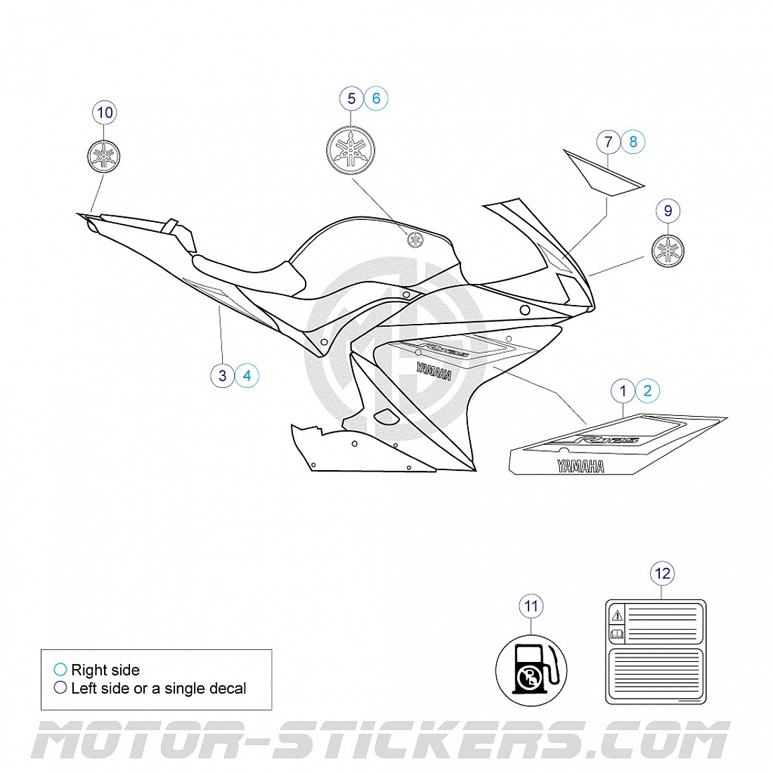 Yamaha YZF 125R 2015 decals
