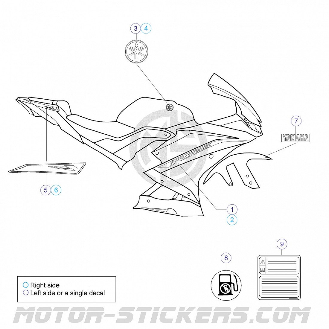 Yamaha YZF 125R 2021 decals