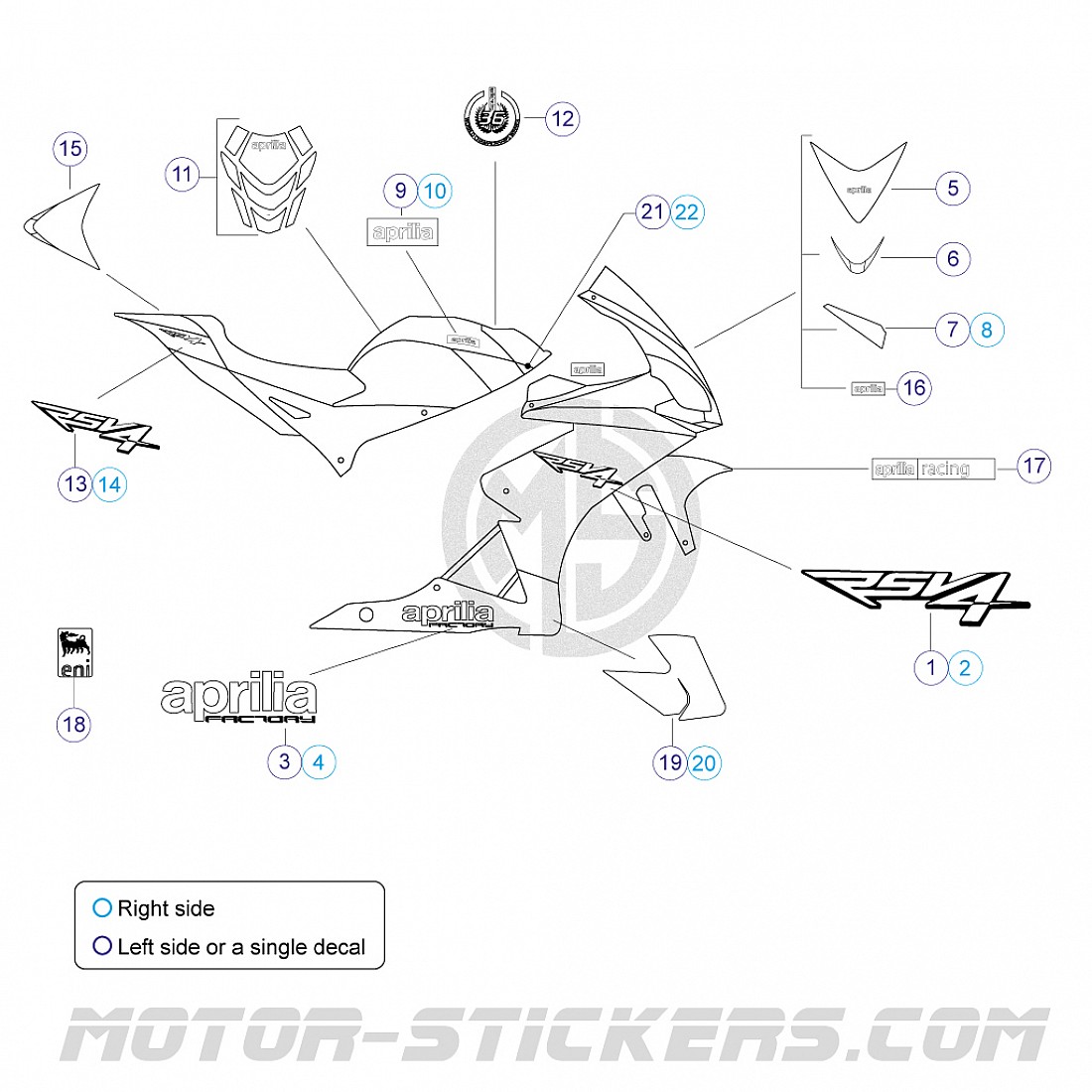 Aprilia RSV4 1000R Factory 2009 decals