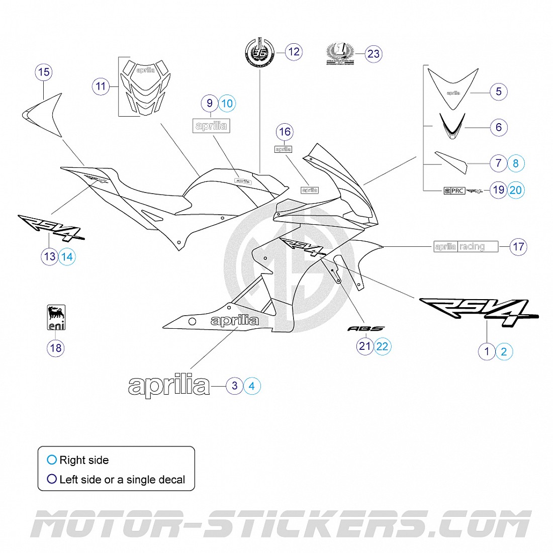Aprilia RSV4 1000R 2013 decals