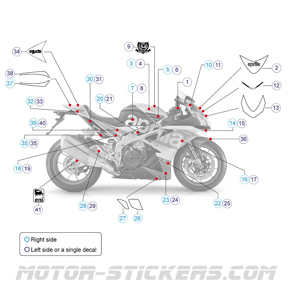 Aprilia RSV4 1000 Factory 2017 decals