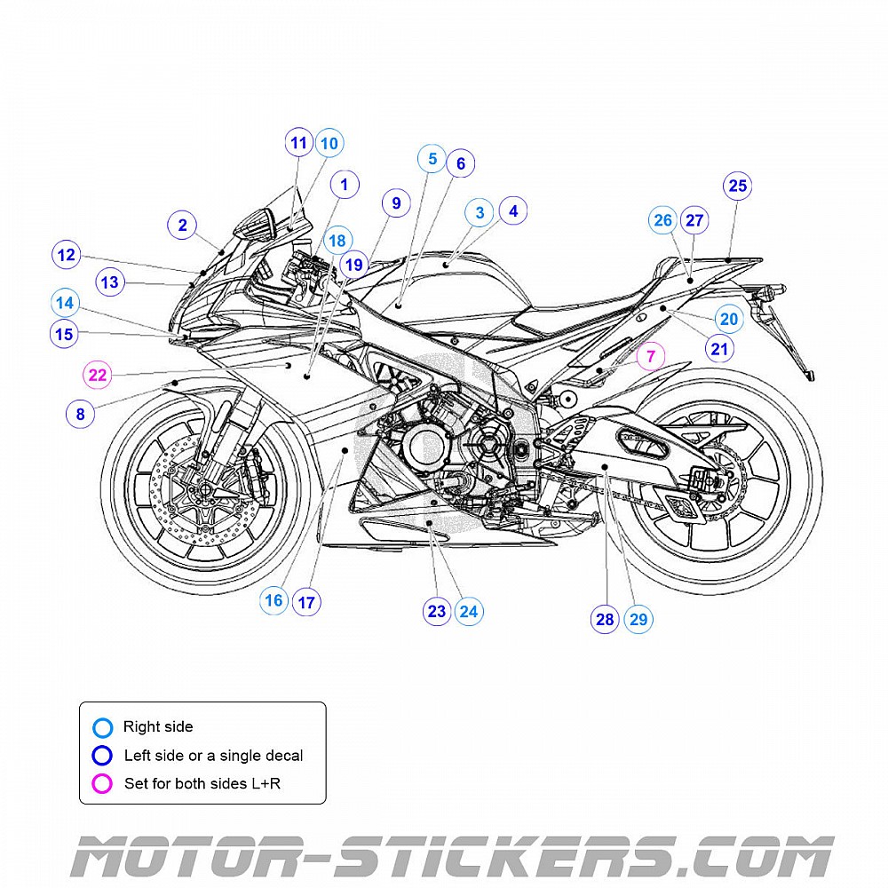 Aprilia RSV4 1000RR 2017 decals