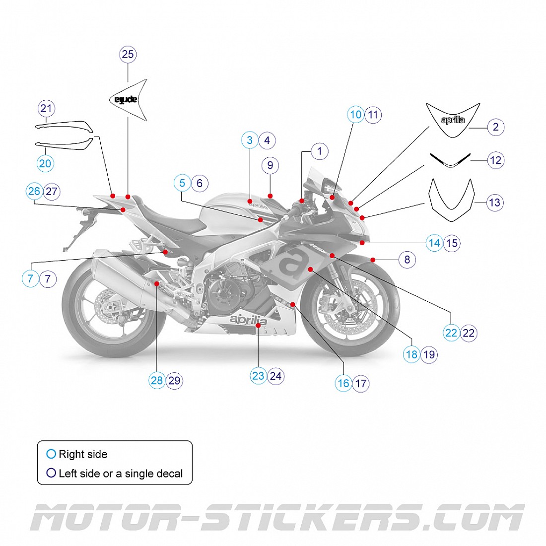 Aprilia RSV4 1000RR 2017 decals