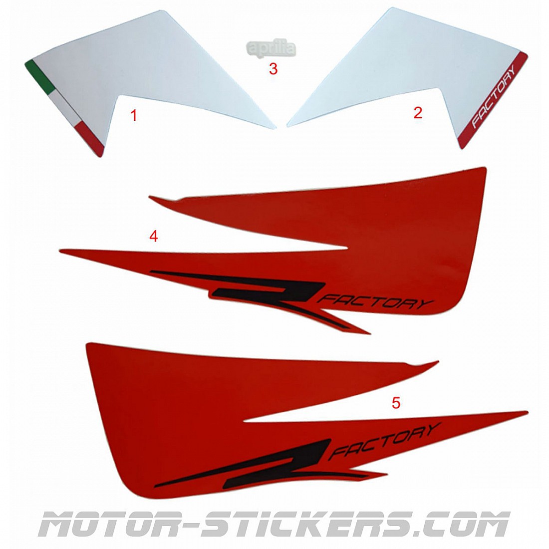 Aprilia Tuono Factory 1000 '07-2008 decals