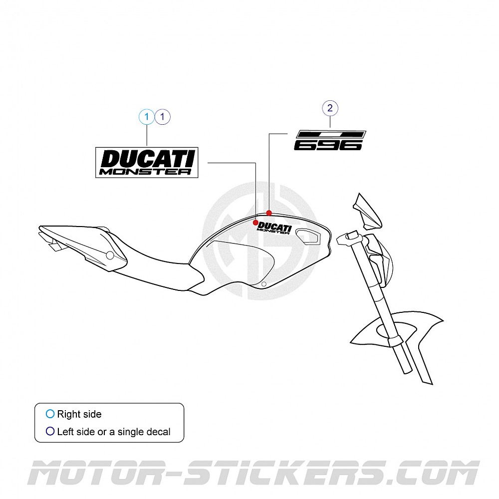 Ducati Monster 696 2011 stickers