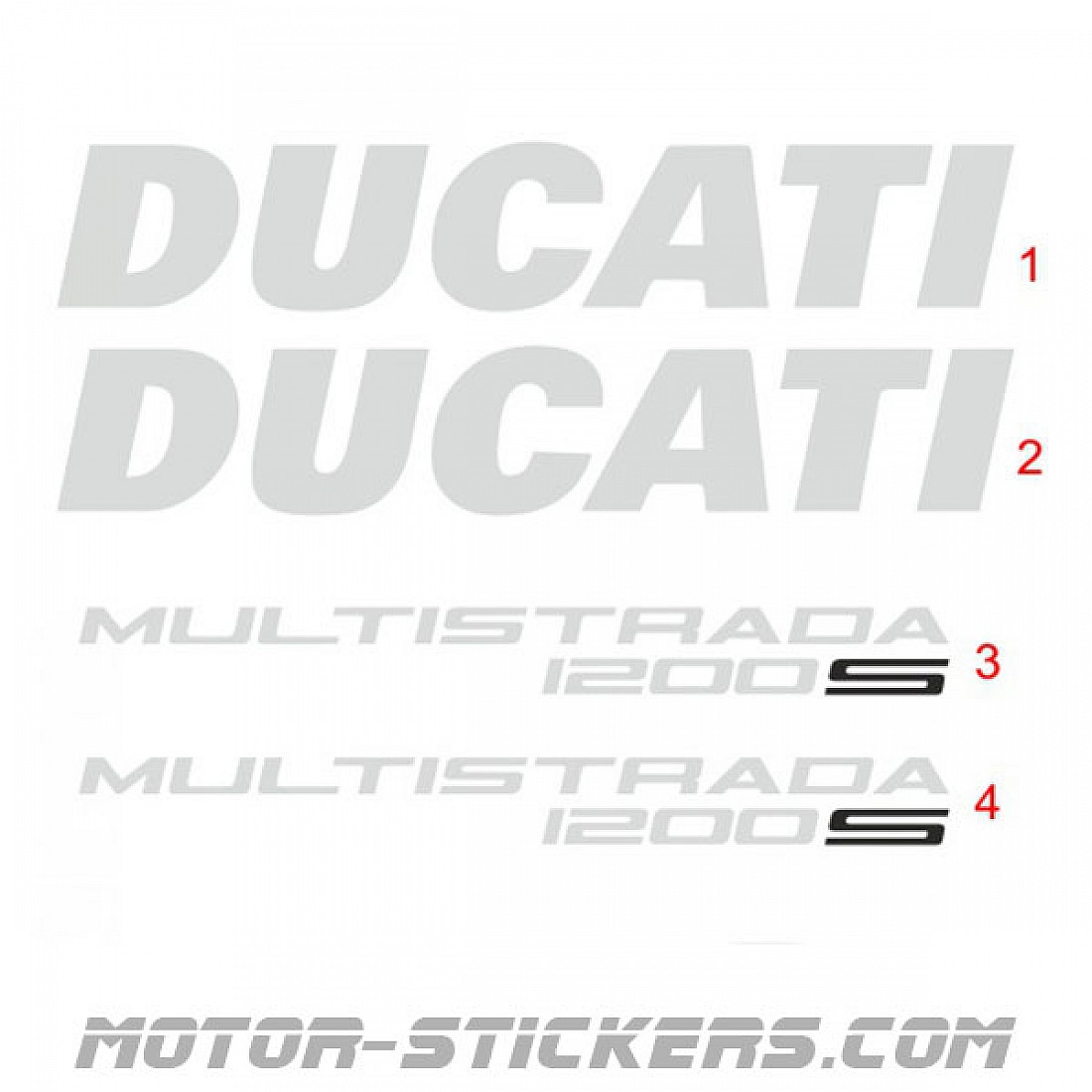 Ducati Multistrada 1200S 2012 decals