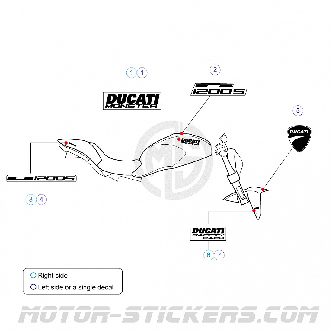 Ducati Monster 1200S 2017 decals