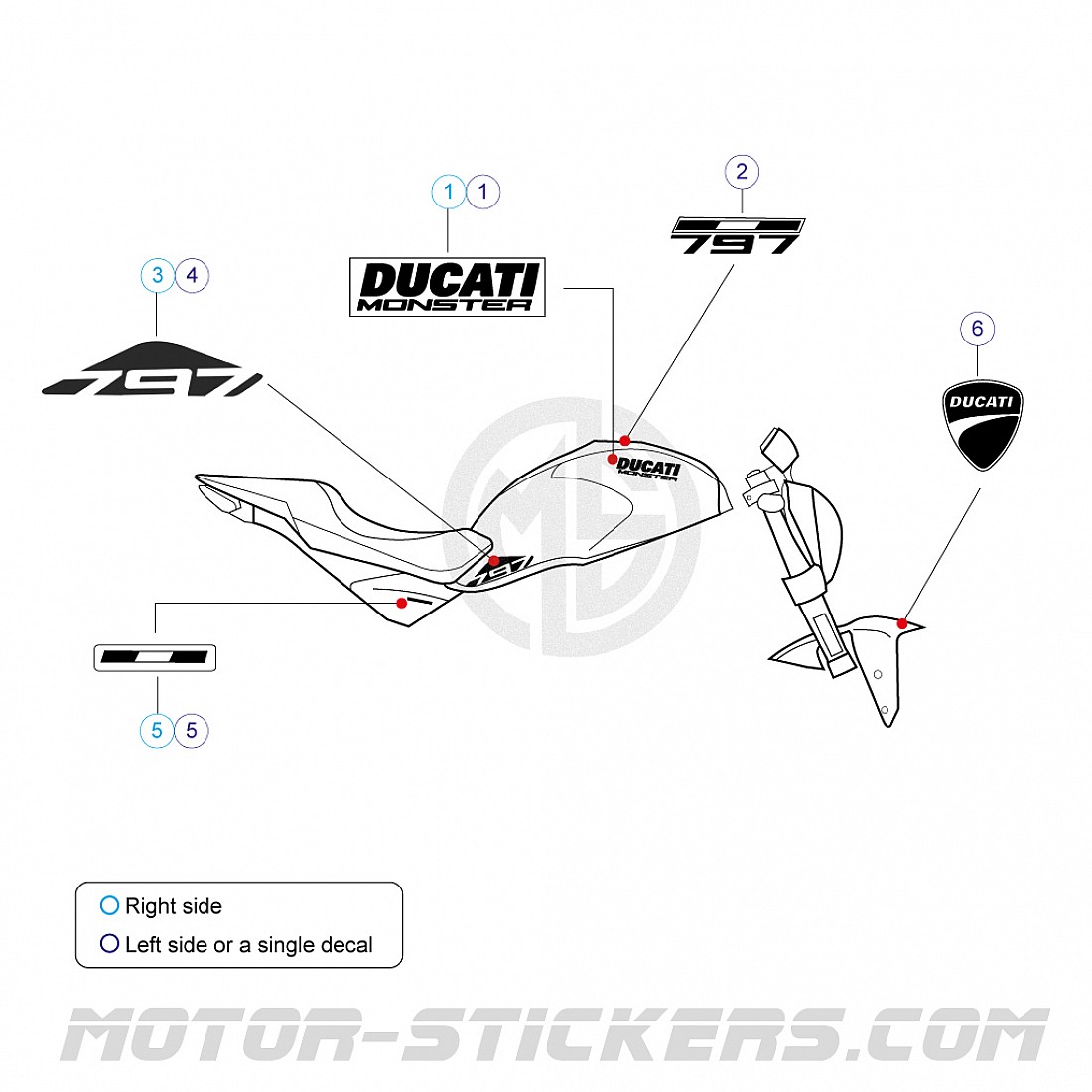 Ducati Monster 797 2019 decals