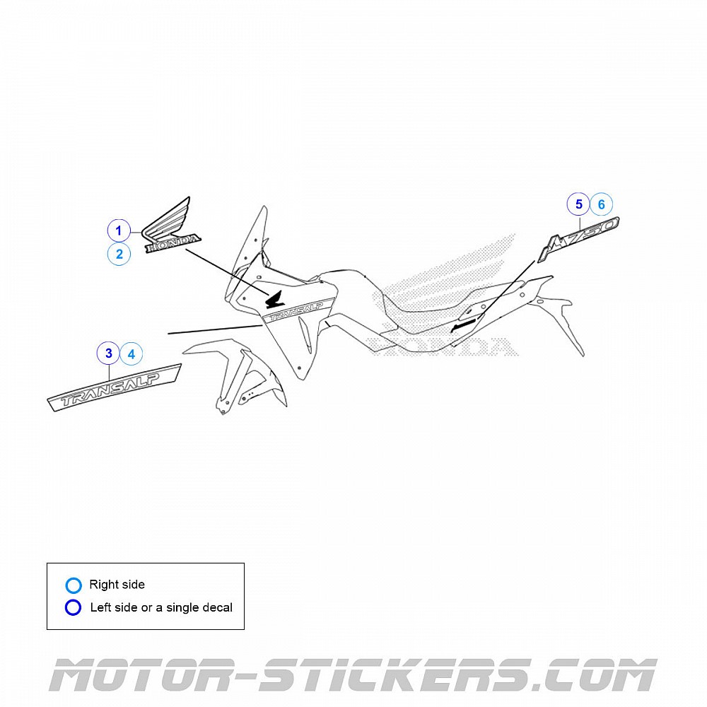Honda XL 750 Transalp 2023 decals