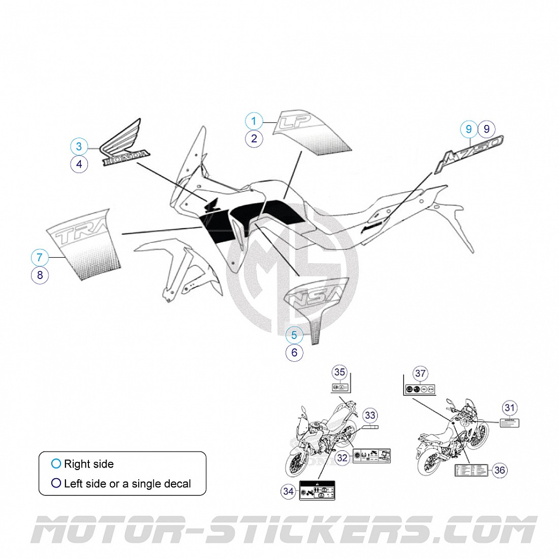 Honda XL 750 Transalp 2025 decals
