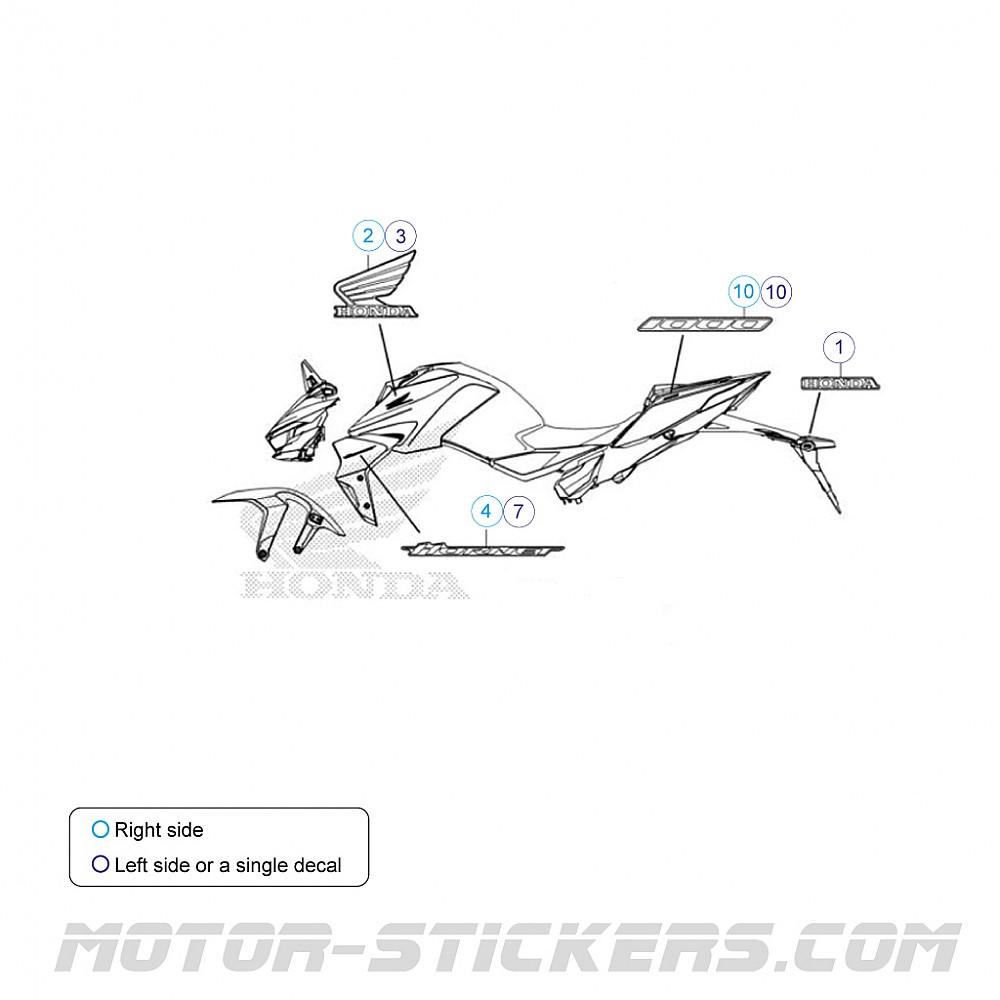 Honda CB 1000 Hornet 2025 decals