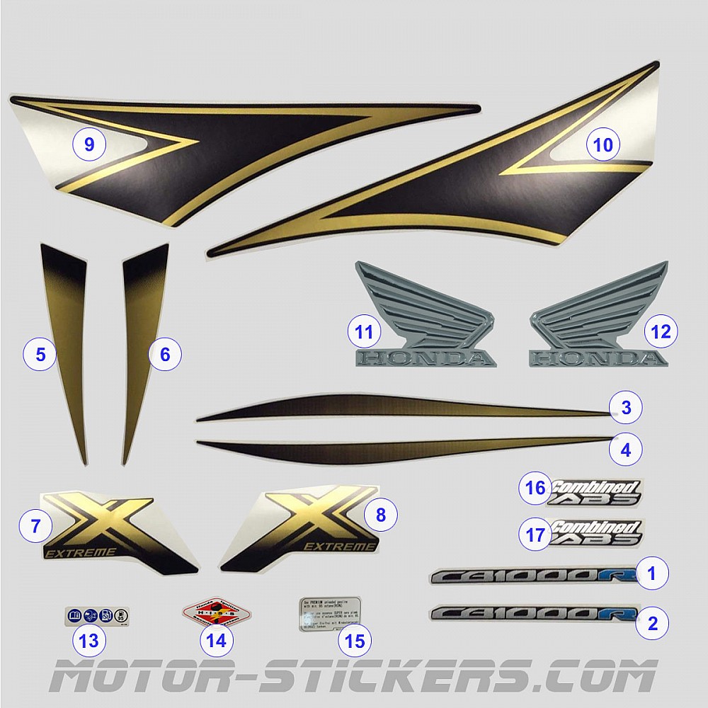 Honda CB 1000R 2012 autocollants