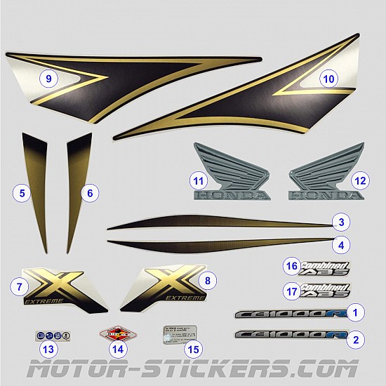 Honda CB 1000R 2012 autocollants